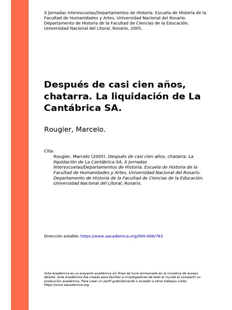 Rougier, Marcelo (2005) - Después de Casi Cien Años, Chatarra. La ...