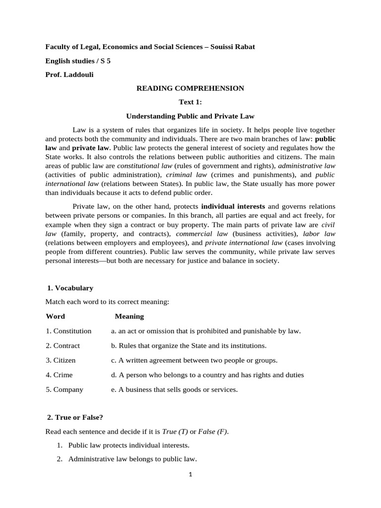 Understanding Public and Private Law | PDF | Public Law | Crimes