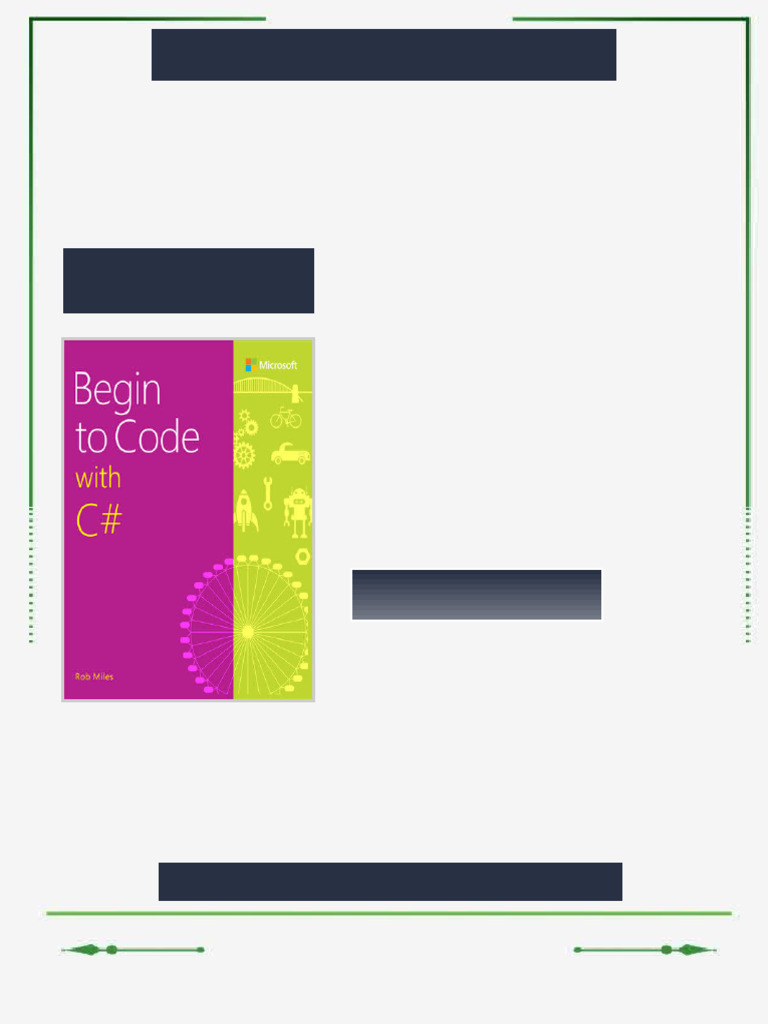 Begin to Code with C 1st Edition Rob Miles download full chapters | PDF