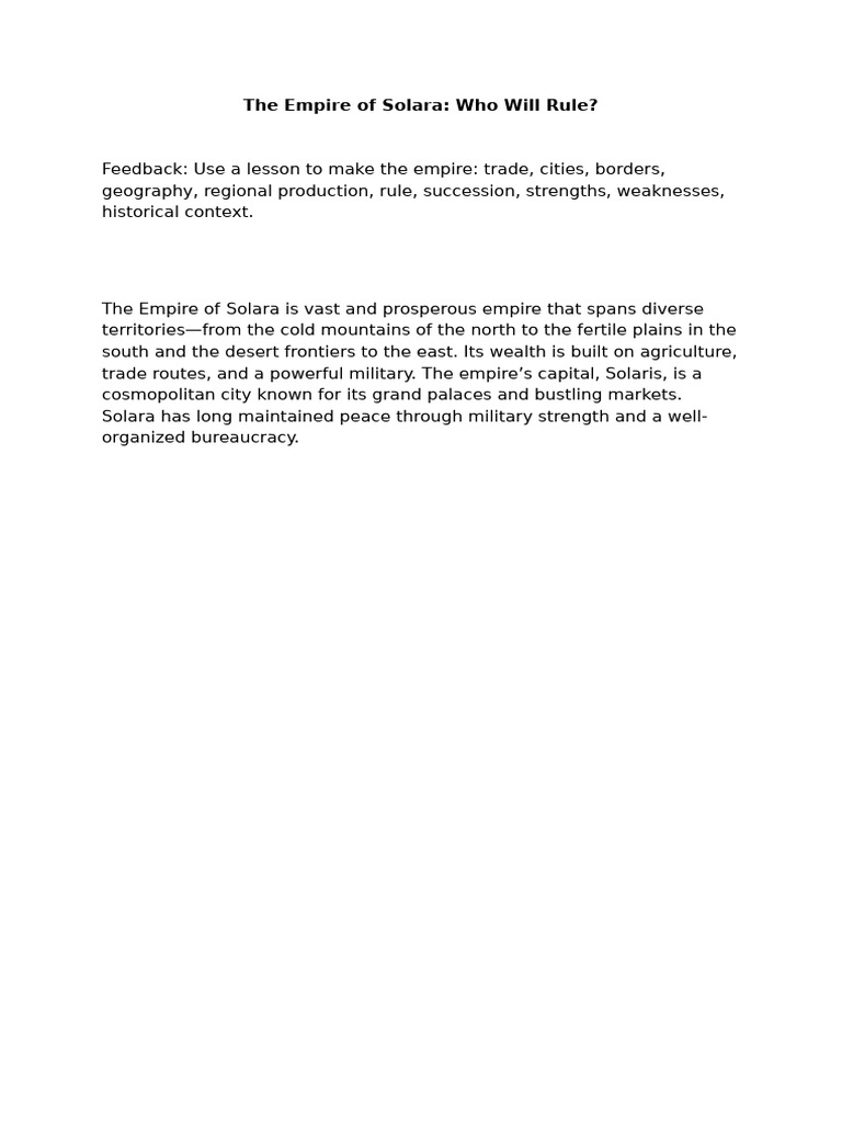 Empire Succession Activity | PDF | Nobility