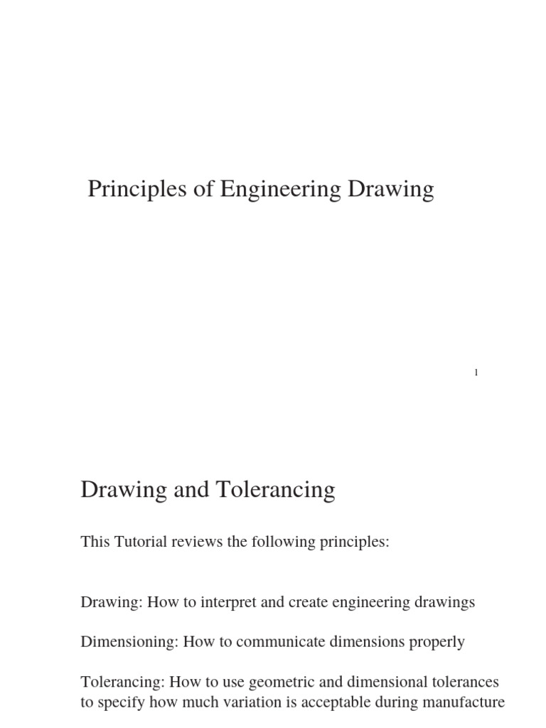 Principles of Engineering Drawing | PDF | Engineering Tolerance ...
