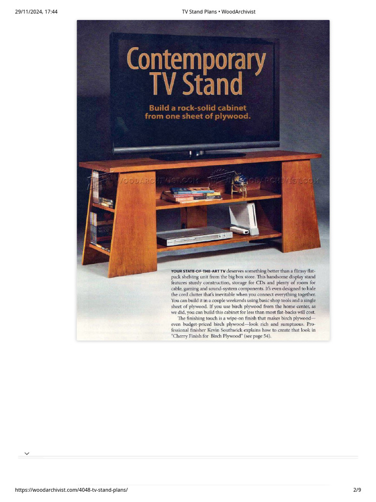 TV Stand Plans - WoodArchivist | PDF