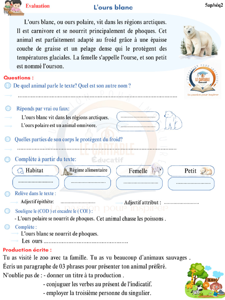 L'ours Polaire 5ap | PDF