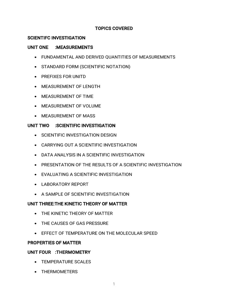 Scientific Investigation and Measurements Guide | PDF
