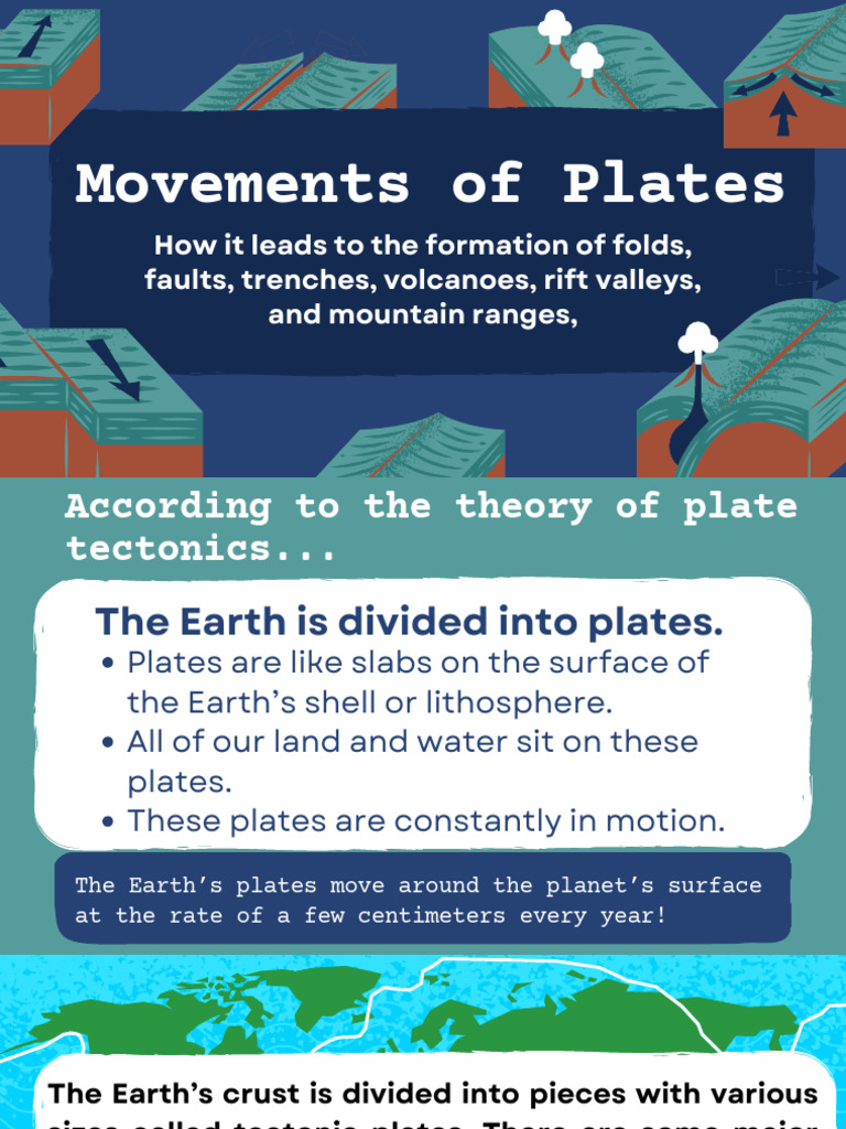 PPT Plate Movements and Boundaries Science Presentation in Dark Blue ...