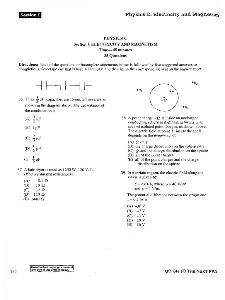 AP Physics C Exam Solutions 2004 | PDF | Electromagnetic Induction ...