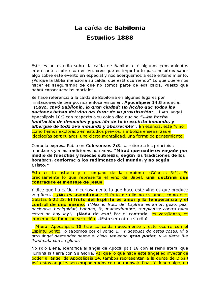 La Caída de Babilonia: Un Análisis Bíblico | PDF | Cristo (título ...