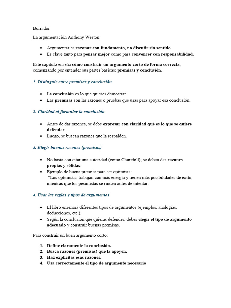 Cómo Construir un Argumento Efectivo | PDF | Argumento | Analogía