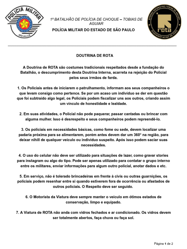 Doutrina de Rota.pdf.PDF.pdf (1) (1) | PDF | Polícia | Polícia militar