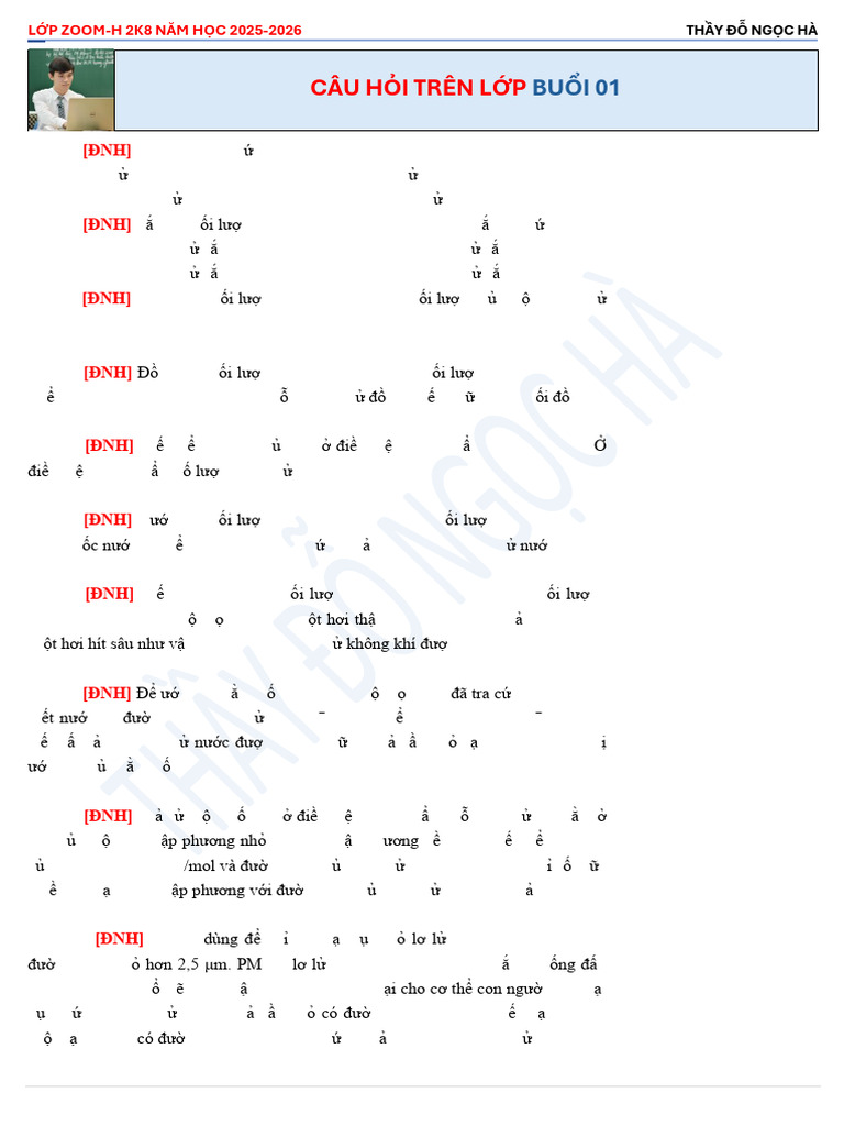 Bài Tập Trên Lớp Buổi 01 Zoom-h 2k8 | PDF