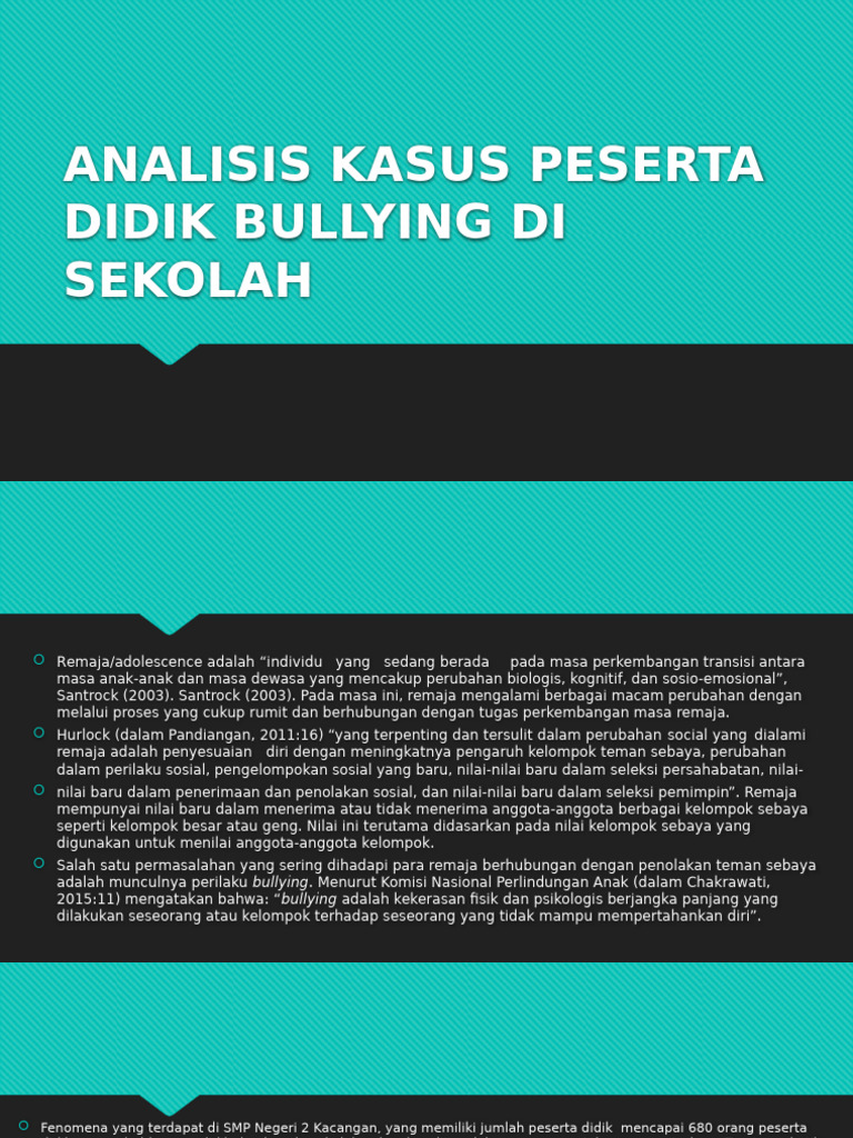 Analisis Bullying pada Remaja SMP | PDF