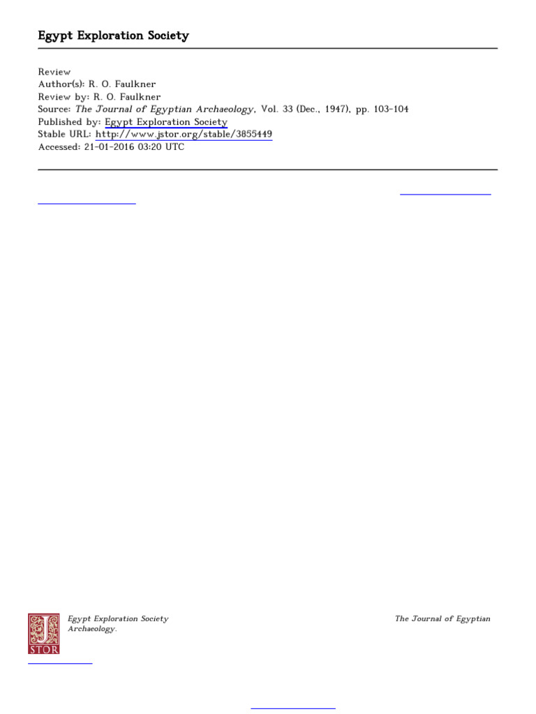Egypt Exploration Society The Journal of Egyptian Archaeology | PDF ...
