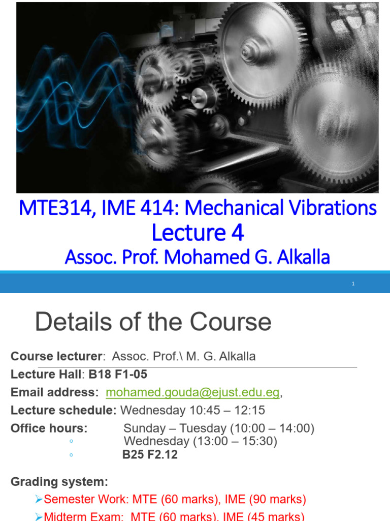 Lecture - 4 - Free Damped Vibration of Single-Degree-Of-Freedom Systems ...