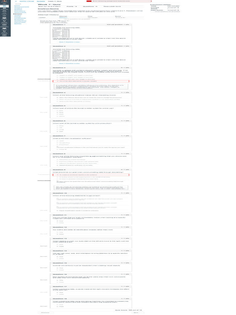 Week 7 Quiz MATH 170 45 Introduction To Statistics and Data Visualization Spring 2021 2021S7B | PDF