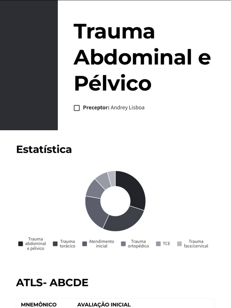 Trauma Abdominal e Pélvico: Diagnóstico e Tratamento | PDF | Fígado ...