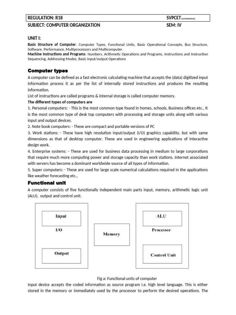 Computer Organization Basics: Types & Functions | PDF | Central ...
