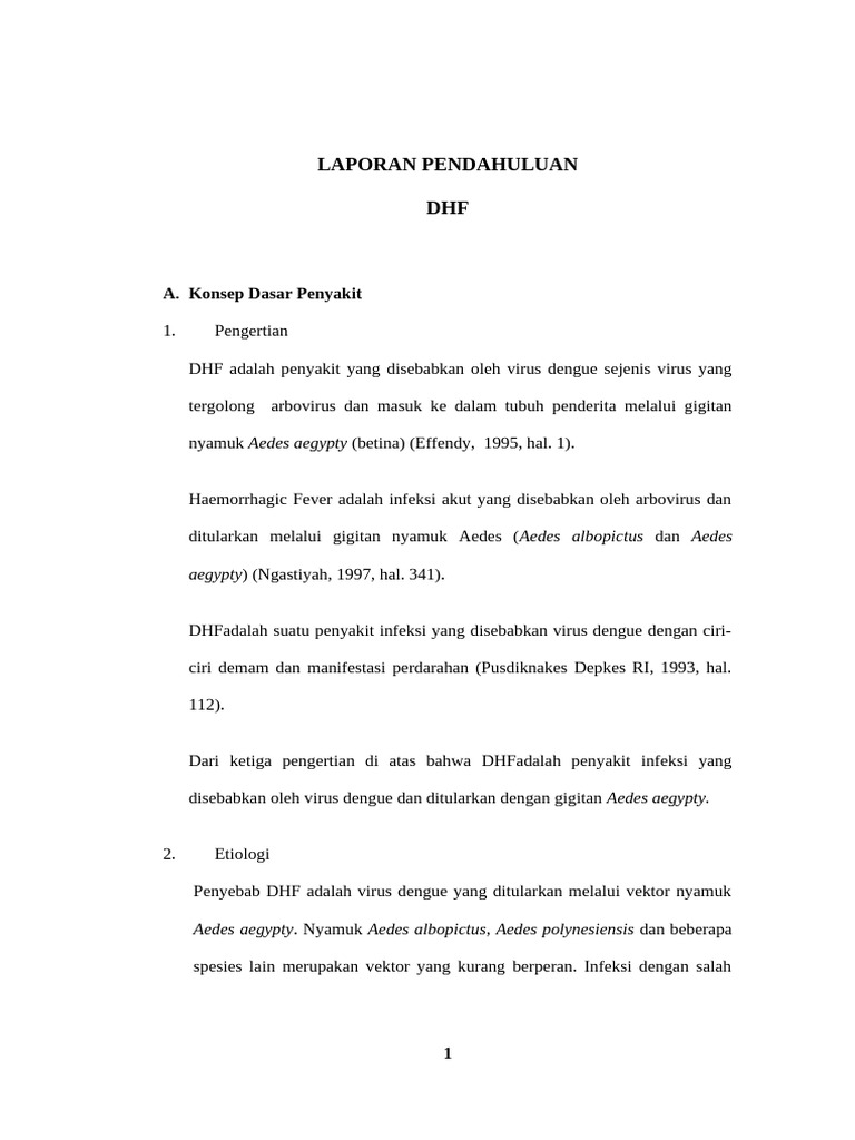 Panduan Lengkap tentang DHF dan Penanganannya | PDF