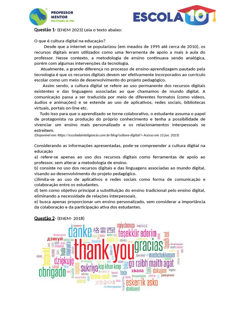 Recomposição de aprendizagem- Leitura e interpretação de texto | PDF ...