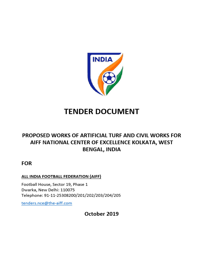 AIFF NCE Construction Civil Works and Artificial Turf 28.10.2019 | PDF ...