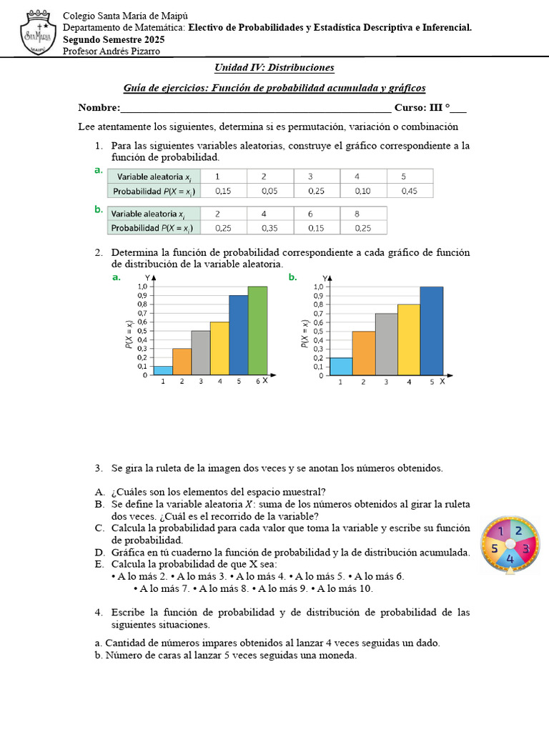 Unidad III Clase 4 G-Ia de Ejercicios Distribuci-N de Probabilidad y Gr-Ficos | PDF ...