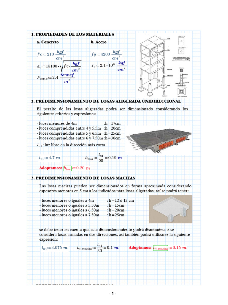 Predimensionamiento de Elementos Estructurales Nº1 | PDF | Ingeniería ...