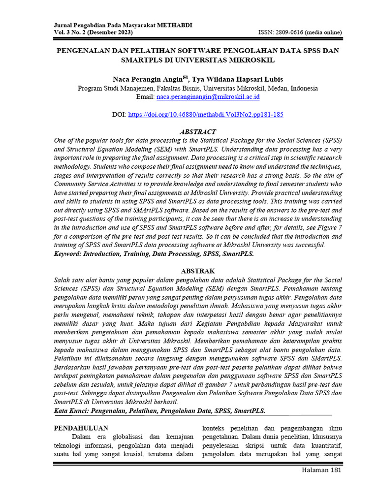 Artikel 14 181 185 Pengenalan Dan Pelatihan Software Pengolahan Data ...