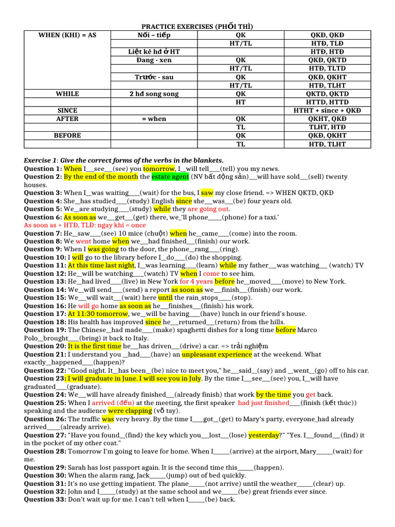 PRACTICE EXERCISES | PDF