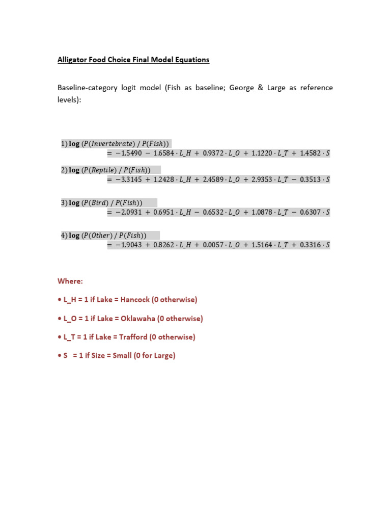 Alligator Model Equations | PDF