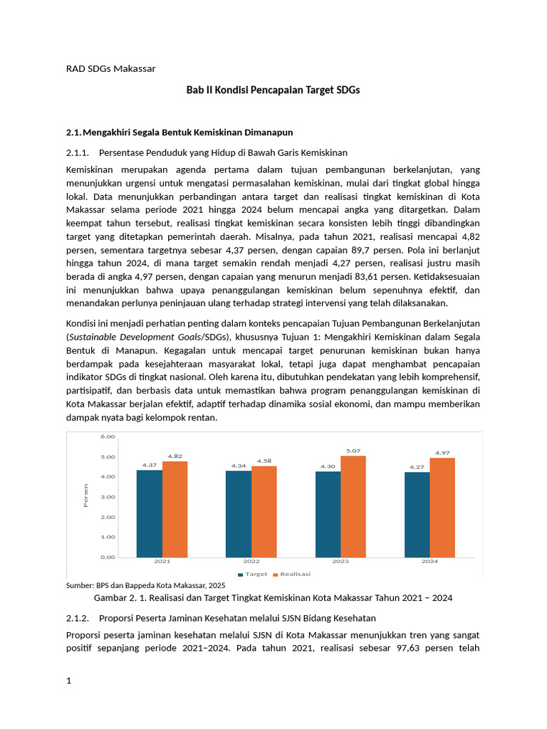 Bab II RAD SDGs Makassar - Bag 1 - V11September Tmbhn | PDF