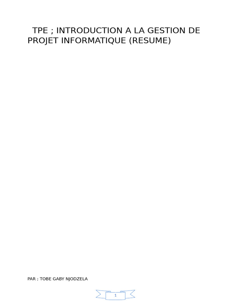 Introduction à la gestion de projet informatique | PDF | Gestion de ...