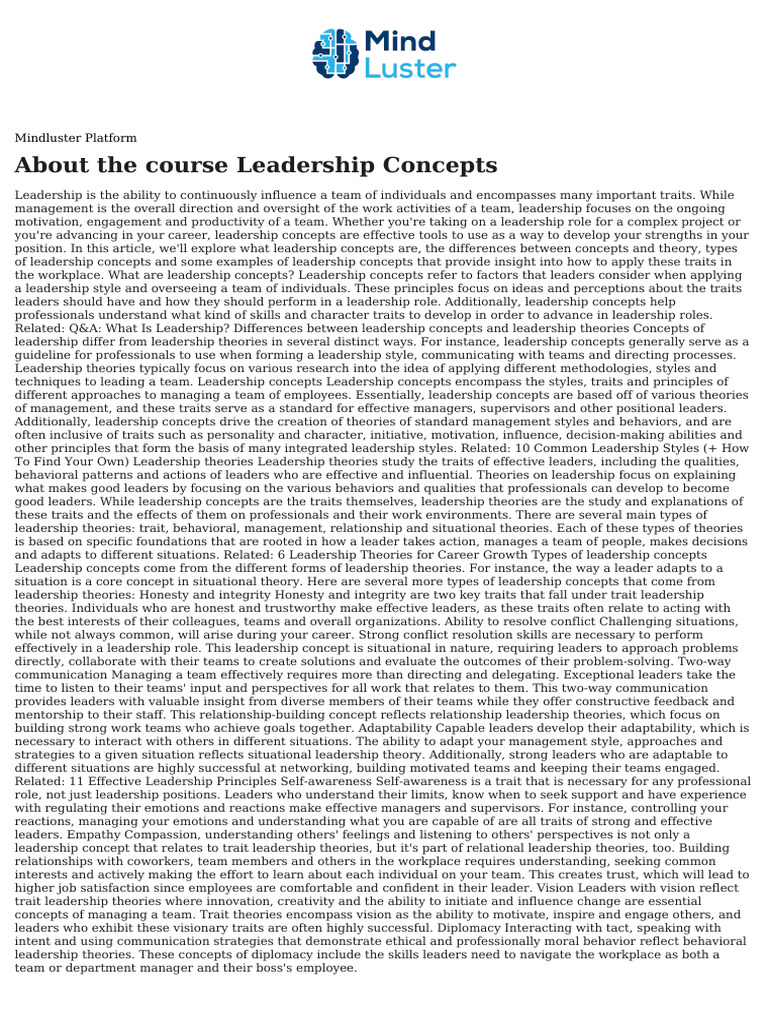 Leadership Concepts for Effective Teams | PDF | Leadership | Motivational