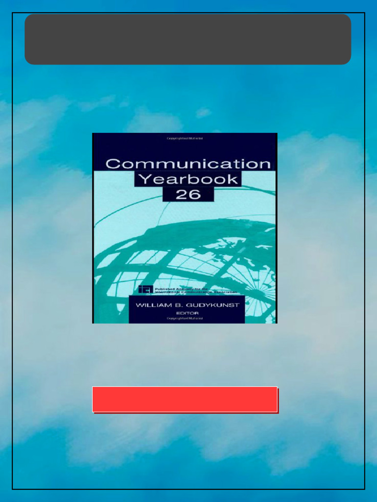Communication Yearbook 26 William B. Gudykunst (Ed.) latest pdf 2025 ...