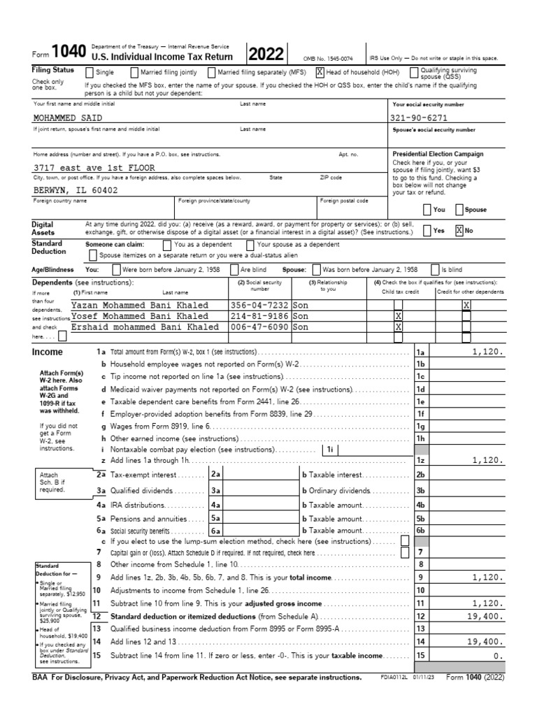 2022 IRS Form 1040 Instructions | PDF | Tax Refund | Irs Tax Forms