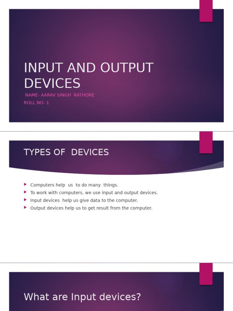 Input and Output Devices | PDF