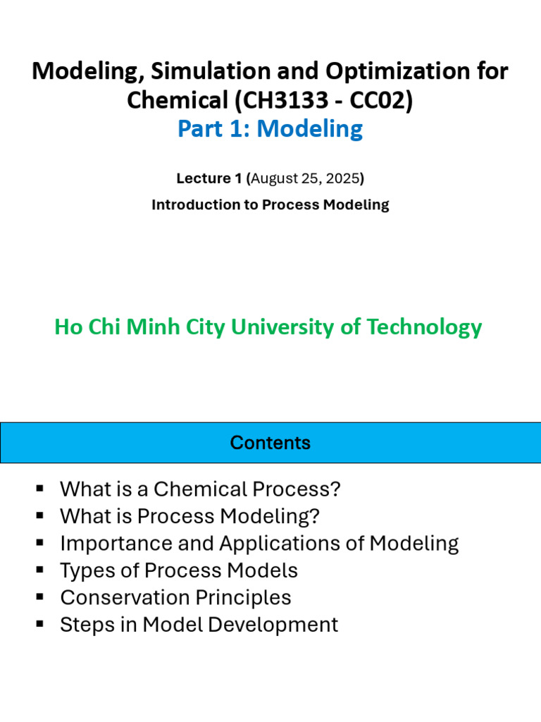 Lecture 1 - Introduction To Process Modeling | PDF | Chemical Reactions ...