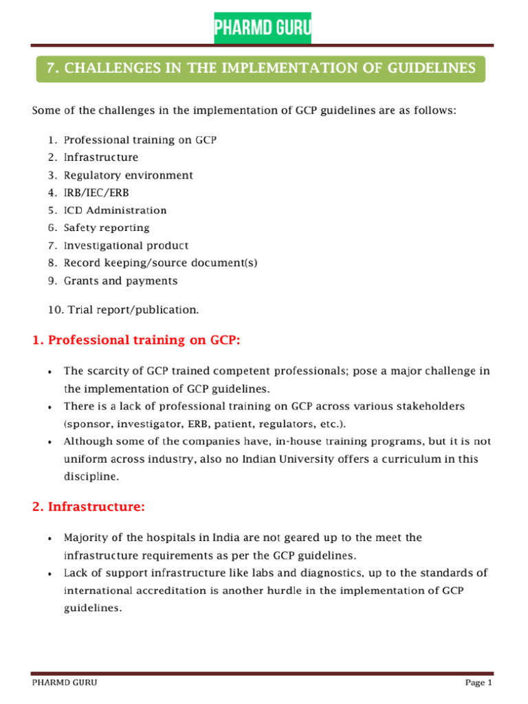 Challenges in The Implementation of Guidelines | PDF