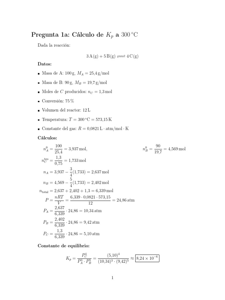 Solucion pc3 Fisicoquimica+ | PDF | Química | Gases
