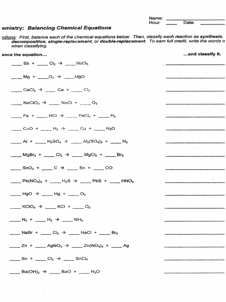 Balancing Equations Part 2 | PDF | Chemical Compounds | Unit Processes