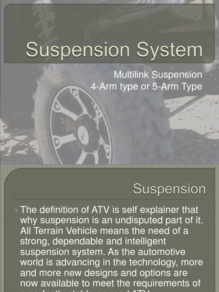 Multilink Suspension Systems Explained | PDF | Suspension (Vehicle ...