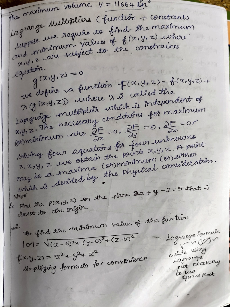 Lagrange Multipliers | PDF