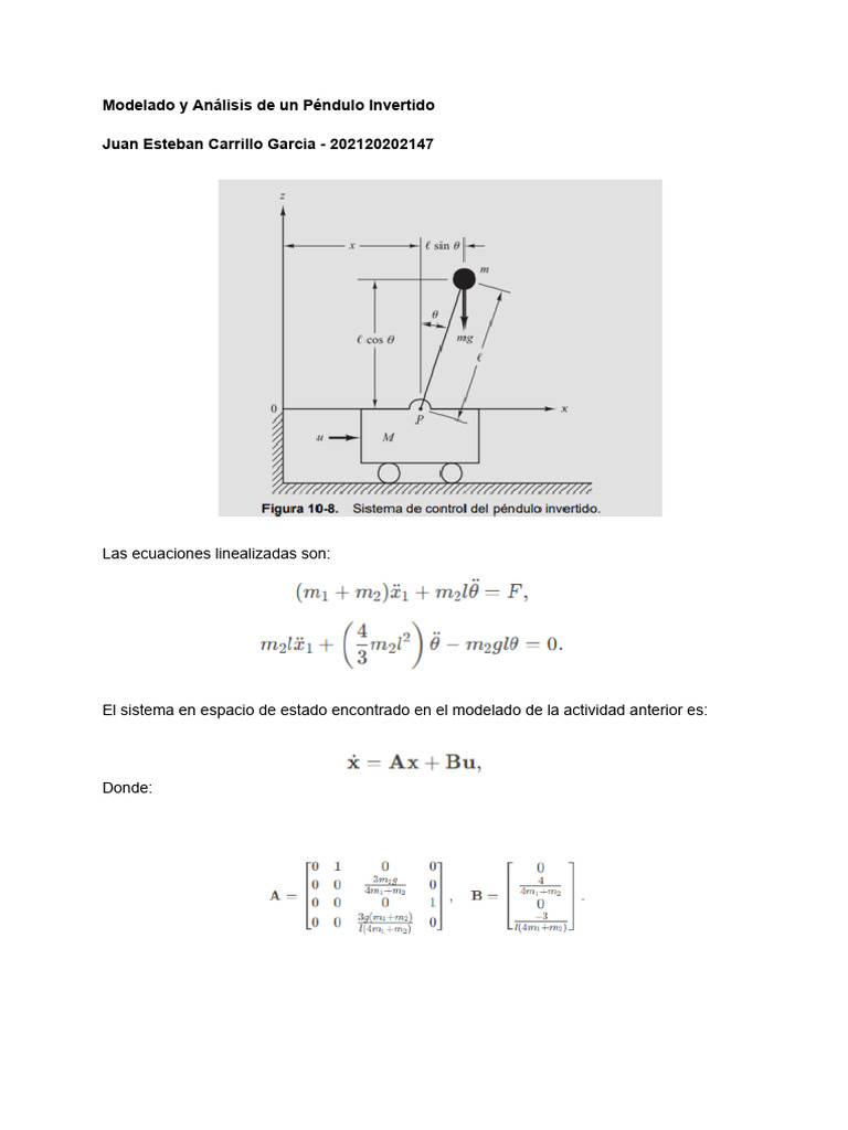 Control PID en Péndulo Invertido | PDF