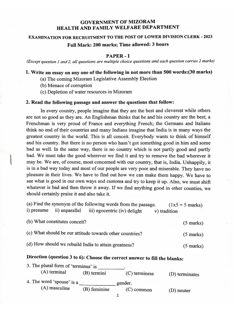 Paper 1 LDC 2023 | PDF