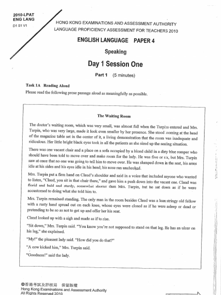 2010 Paper 4 Speaking | PDF