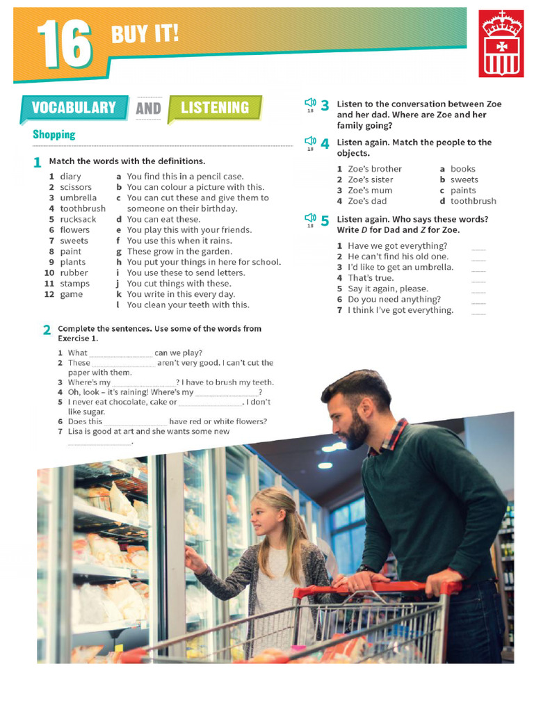 1st Middle - Shopping Vocabulary - Unit 16 | PDF