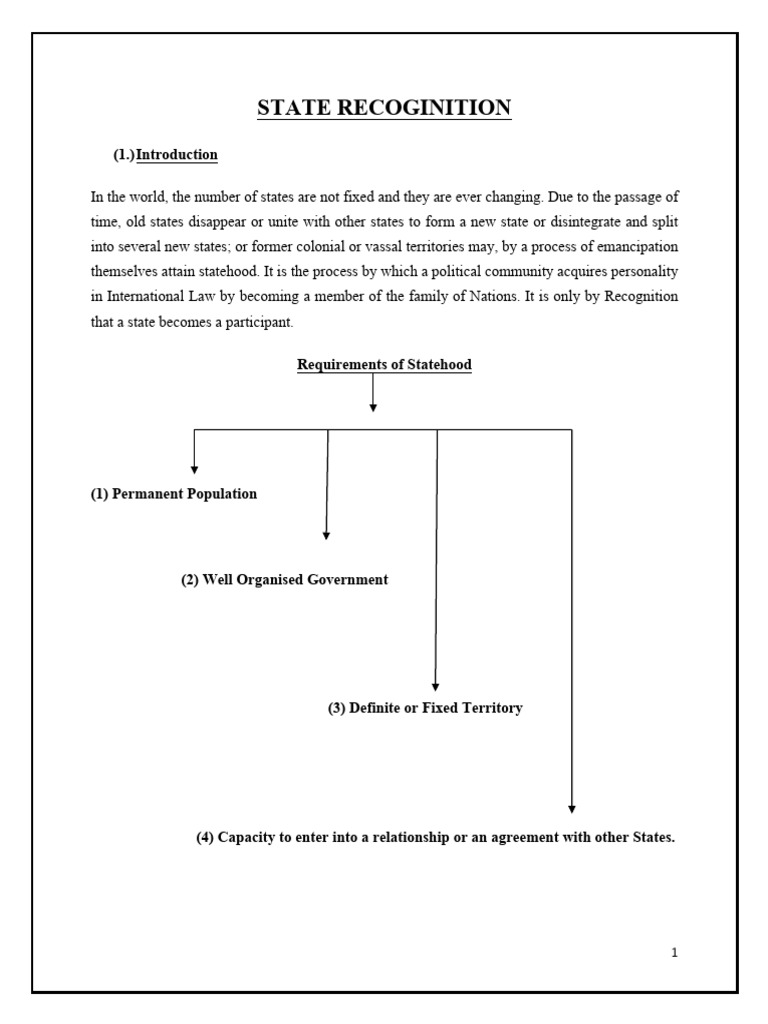 CH - (5) State Recoginition (Revised) | PDF | Sovereign State ...