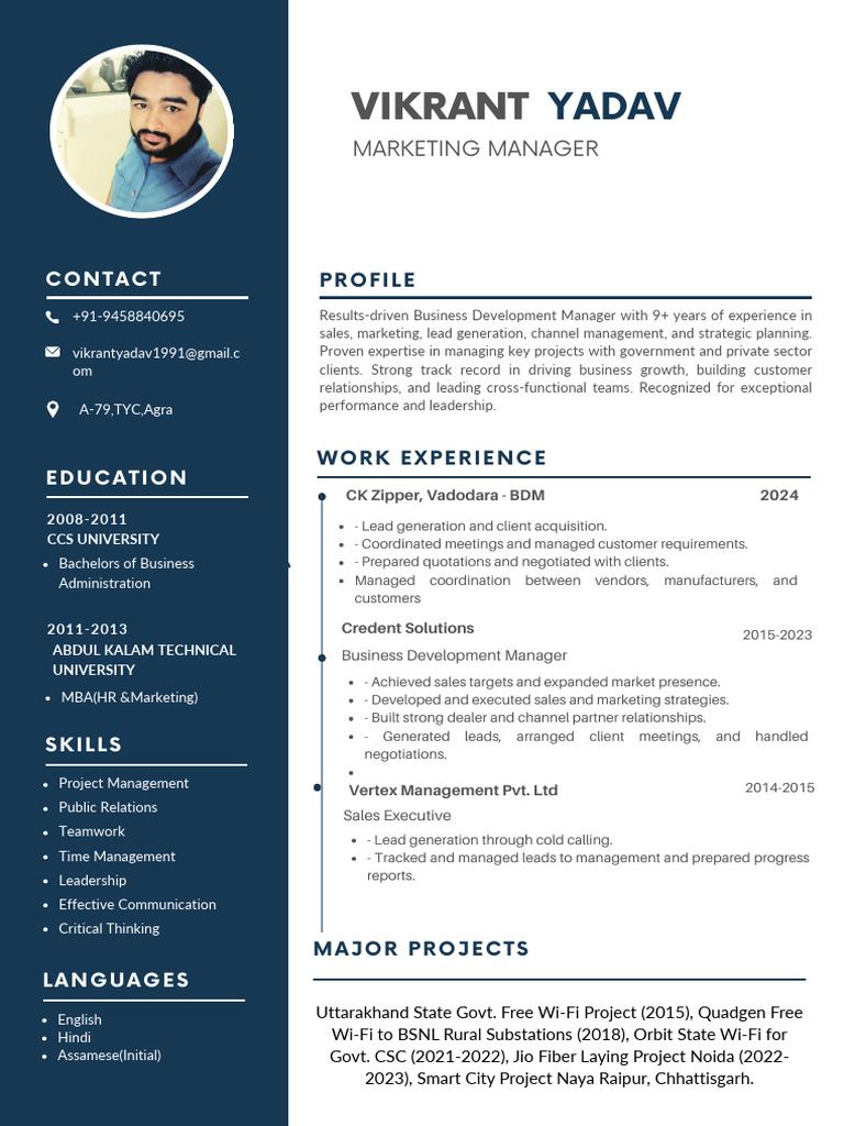 Cv Vikrant Updated (1) | PDF | Marketing | Strategic Management