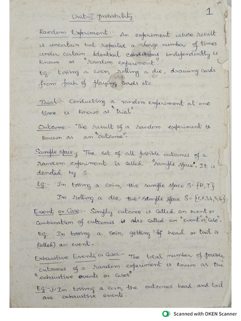 Unit Ii Probability | PDF