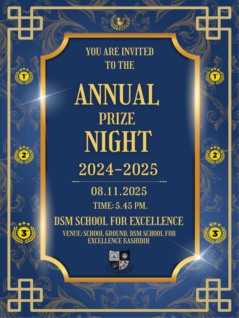 Copy of Blue Gold Elegant Wedding Invitation | PDF