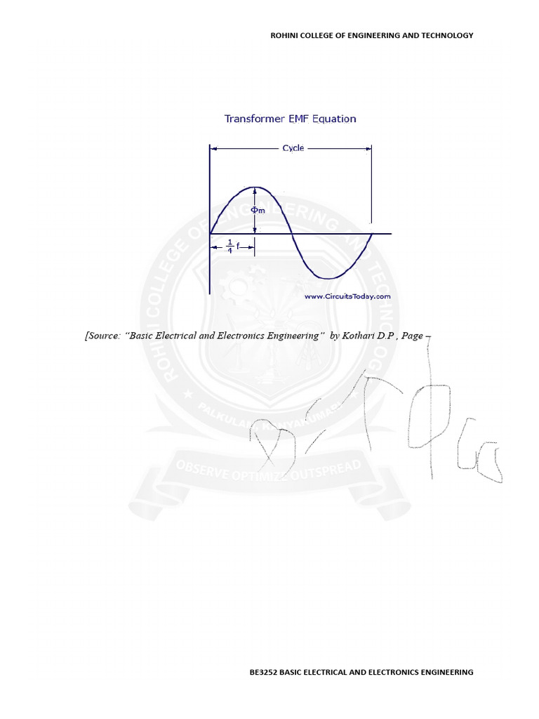 Transformer EMF Equation Explained | PDF | Transformer | Electrodynamics