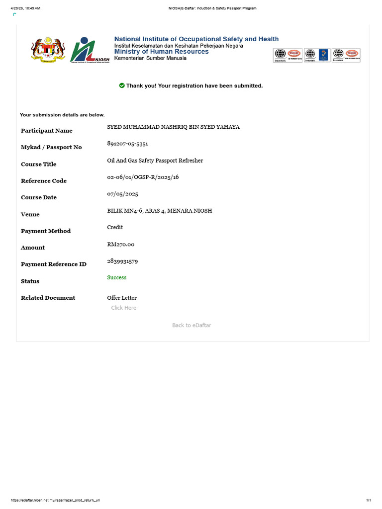 Oil and Gas Safety Passport Registration | PDF